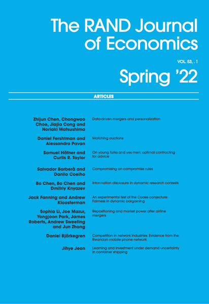 Online Submissions | The RAND Journal of Economics